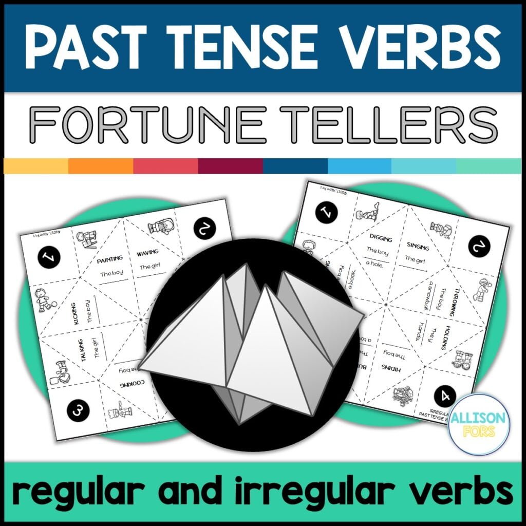 Past Tense Verbs Fortune Tellers - Grammar Games for Speech Therapy