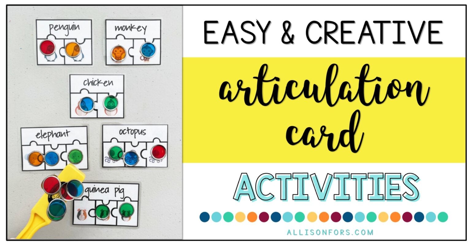 9 Easy and Creative Articulation Card Activities in Speech Therapy