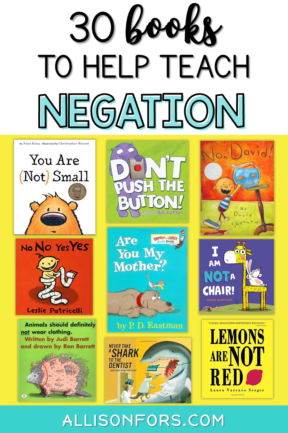30 Books to Help teach Negation in Speech Therapy
