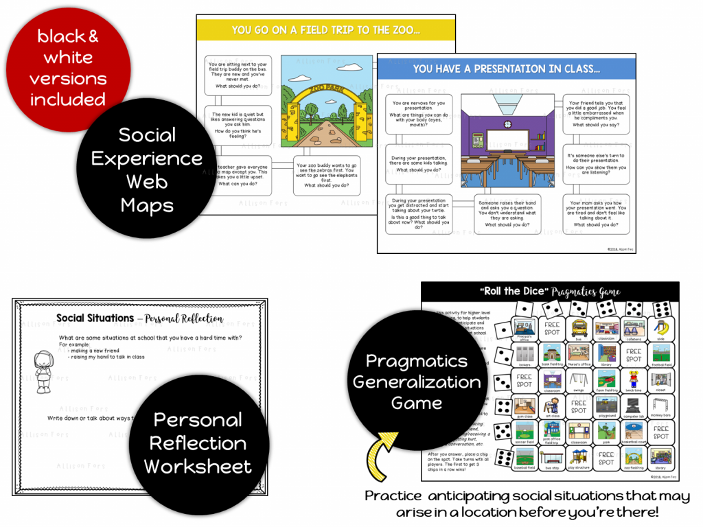 Social Skills Activities for Solving School Scenarios - Speech Therapy ...