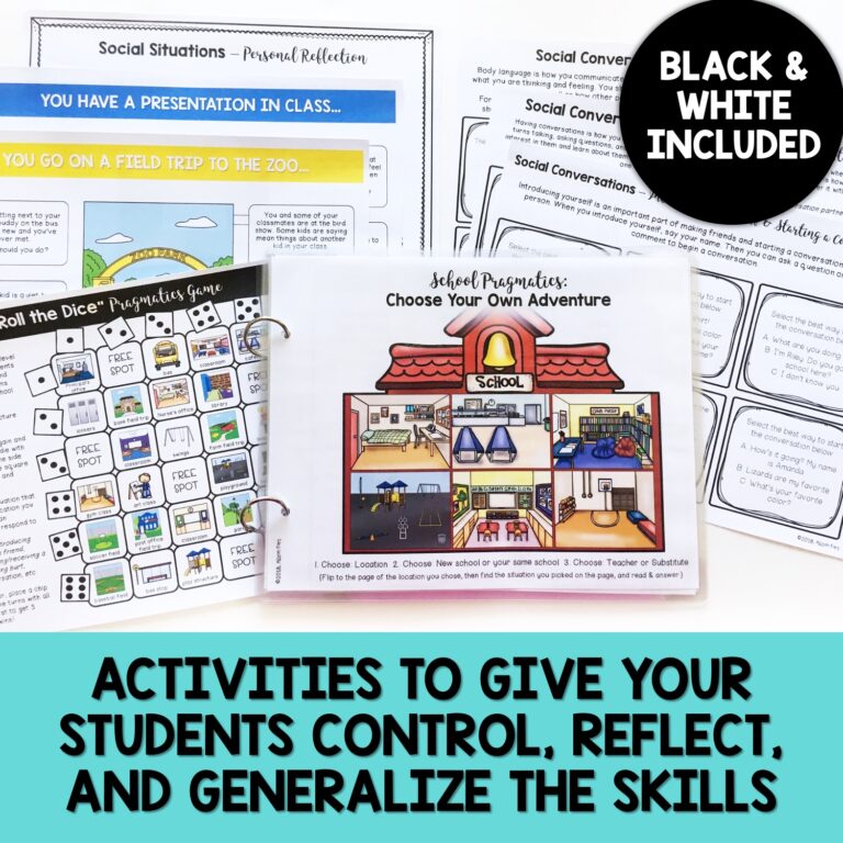 Social Skills Activities for Solving School Scenarios - Speech Therapy ...