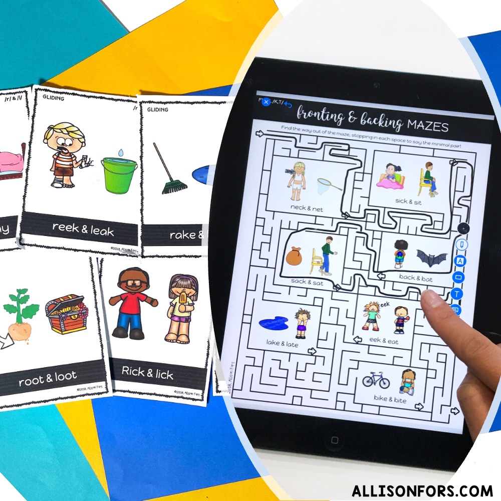Gliding Phonology Activities Mazes Speech Therapy | Allison Fors, Inc.