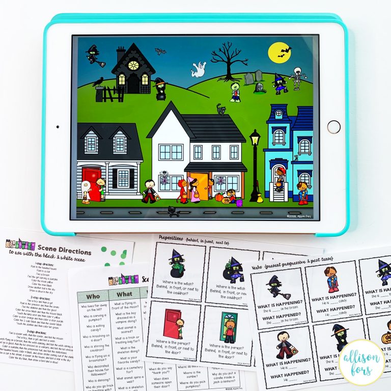 Halloween Picture Scene for Speech Therapy - Language Scene | Allison ...