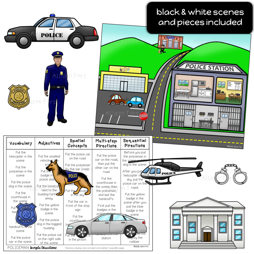 Community Helpers Barrier Games Speech Therapy - Speaking and Listening ...