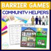 Community Helpers Barrier Games Speech Therapy - Speaking and Listening ...