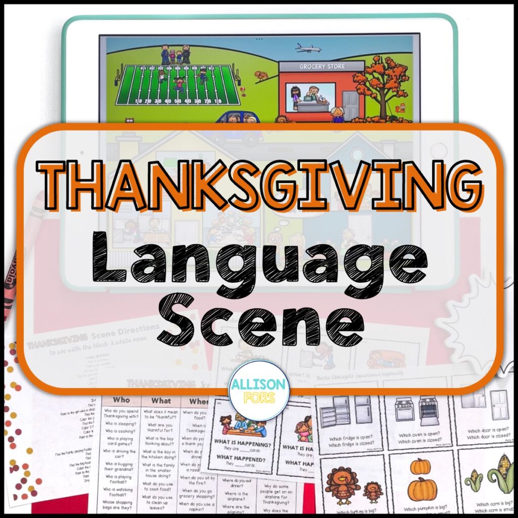 Thanksgiving Picture Scene for Speech Therapy - Language Scene ...