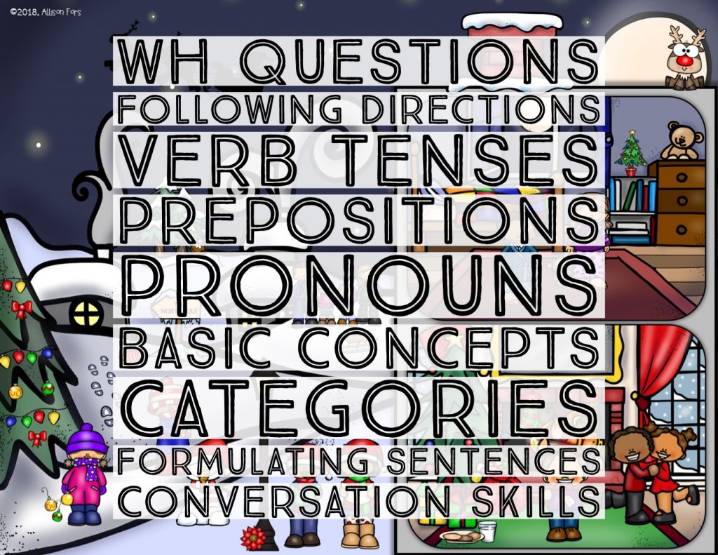 Christmas Picture Scene for Speech Therapy - Language Scene | Allison ...