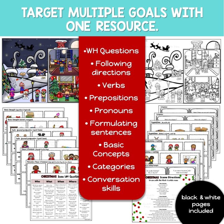 Christmas Picture Scene for Speech Therapy - Language Scene | Allison ...