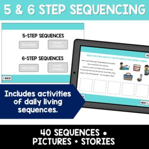 5-6 Step Sequencing Stories with Pictures - BOOM Cards™️ Speech Therapy ...
