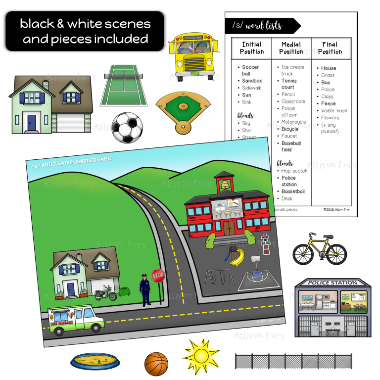 Articulation Barrier Games Speech Therapy for Later Sounds | Allison ...