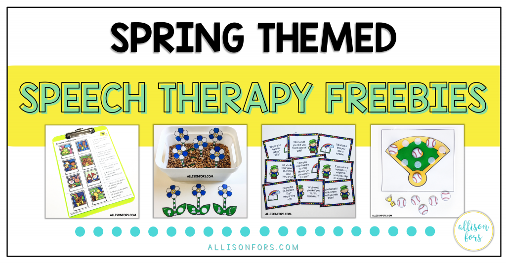Free Spring Themed Speech Therapy Activities