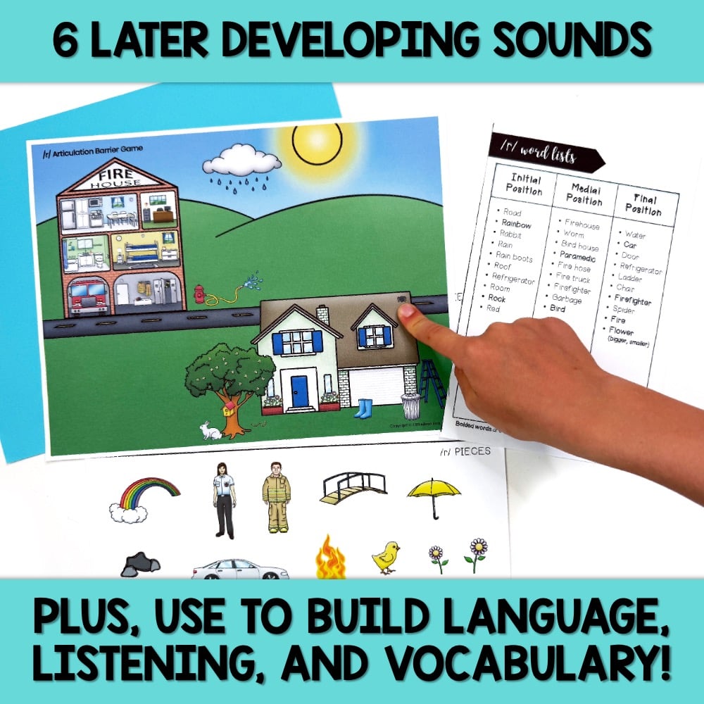 Articulation Barrier Games Speech Therapy for Later Sounds | Allison ...