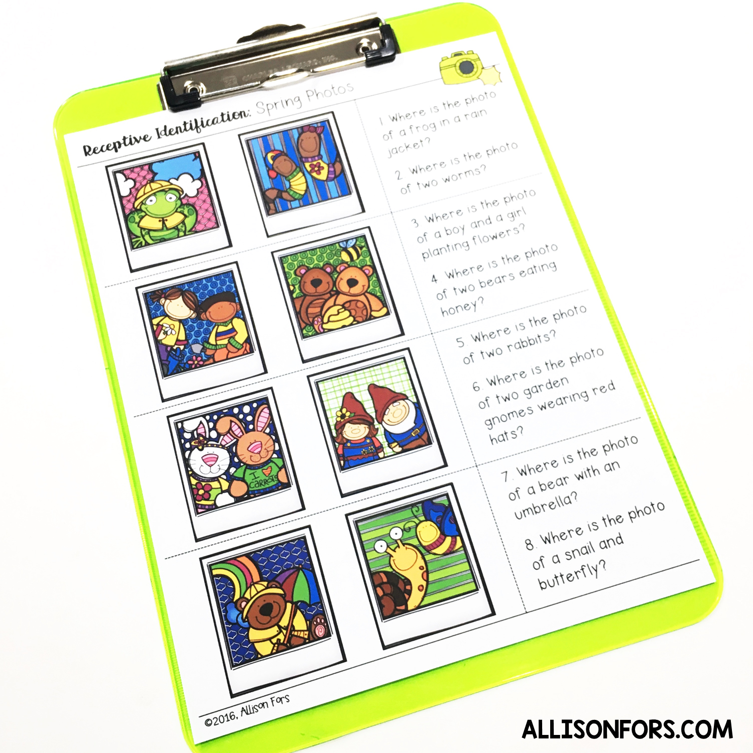 Free Spring Speech Therapy Activities & Clipart | Allison Fors, Inc.