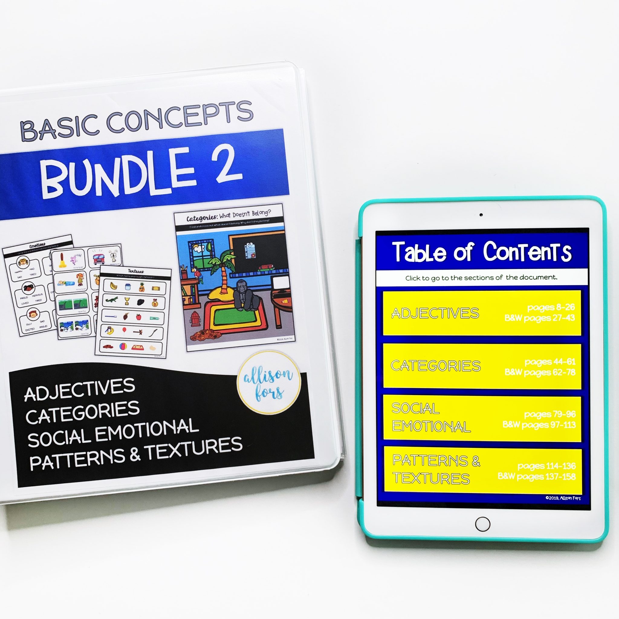 Basic Concepts Speech Therapy Bundle 2 NO PREP | Allison Fors, Inc.