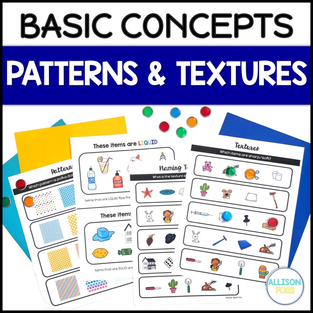 Patterns and Textures Basic Concepts Speech Therapy NO PREP | Allison ...