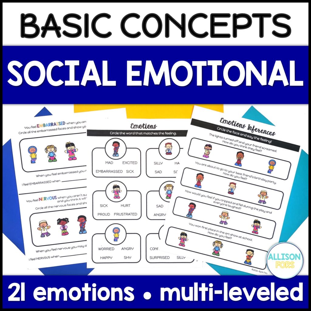 Emotions Basic Concepts Speech Therapy NO PREP | Allison Fors, Inc.