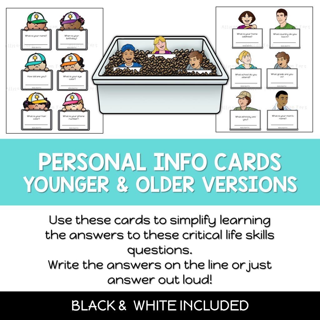 All About Me Personal Information Life Skills - Digital and Printable ...