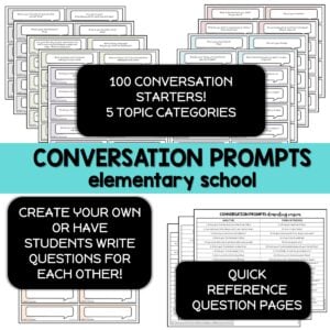 Conversation Starters Speech Therapy ELEMENTARY Printable and Digital ...