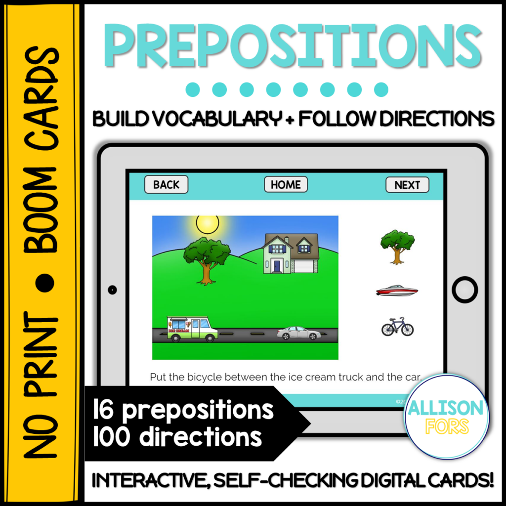 Prepositions Speech Therapy BOOM Cards™️ Digital Activities | Allison ...