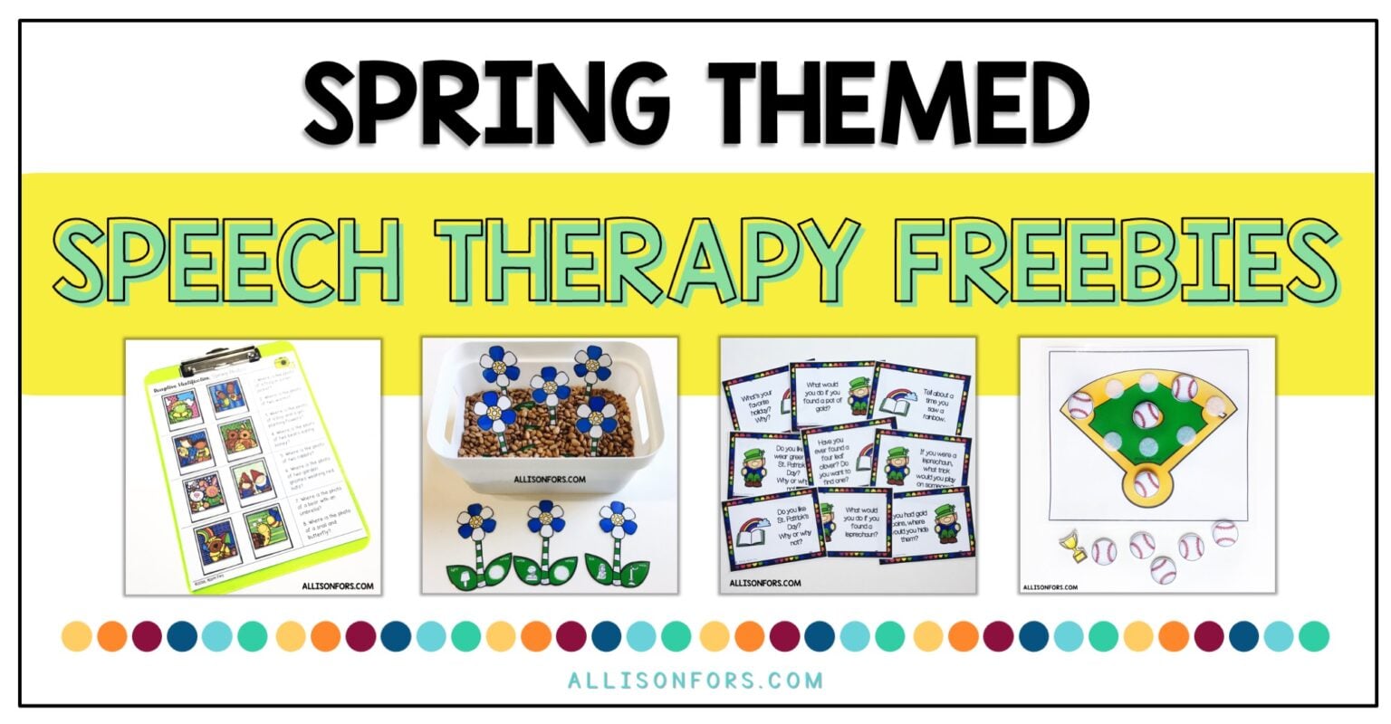 Free Spring Speech Therapy Activities & Clipart | Allison Fors, Inc.