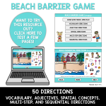 Beach Barrier Game BOOM Cards™️ Speech Therapy - Speaking and Listening ...