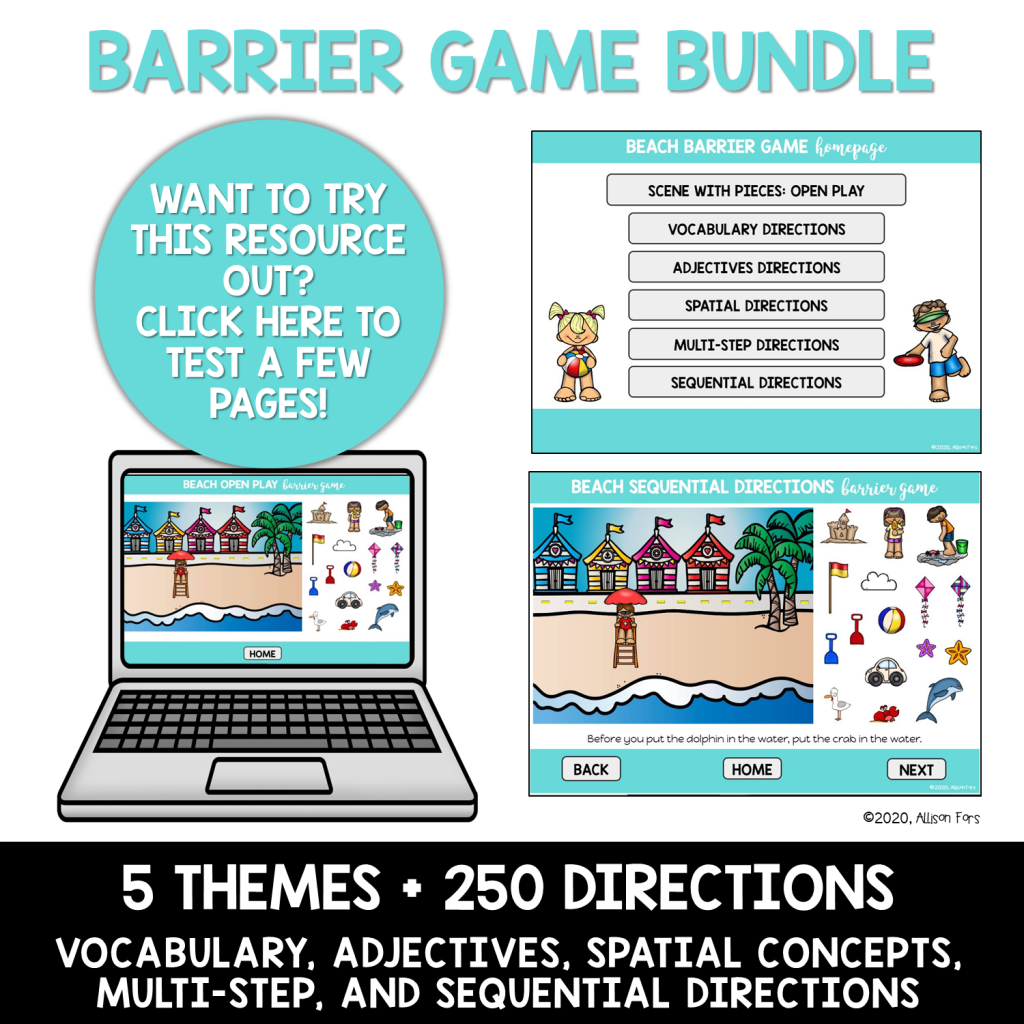NO PRINT Boom Cards Barrier Game Bundle | Allison Fors, Inc.