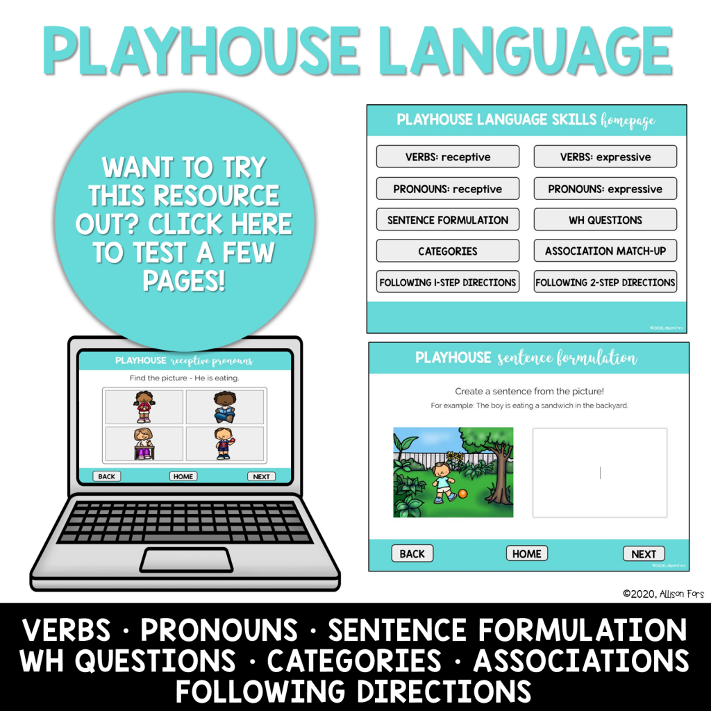 Playhouse Language Activities BOOM Cards™️ Speech Therapy | Allison ...