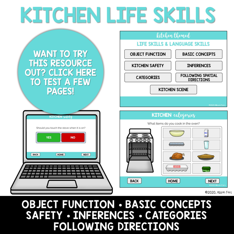 Kitchen Life Skills - Functional Language BOOM Cards™️ | Allison Fors, Inc.