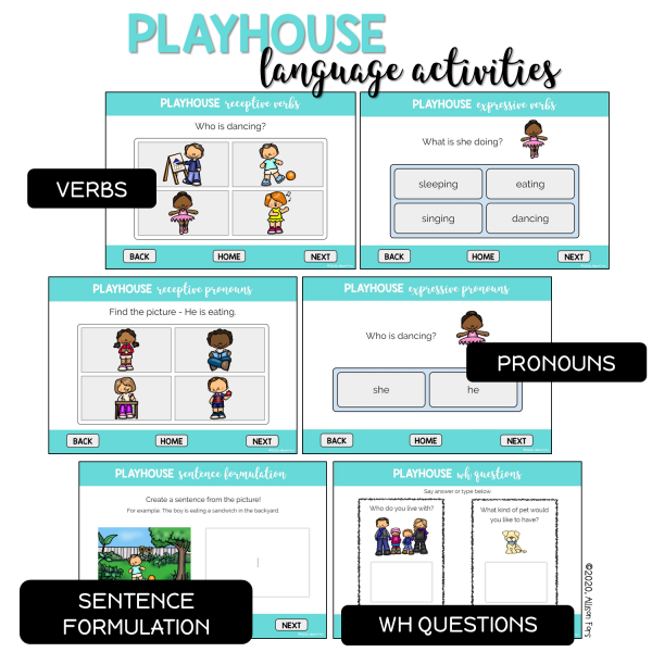 Playhouse Language Activities BOOM Cards™️ Speech Therapy | Allison ...