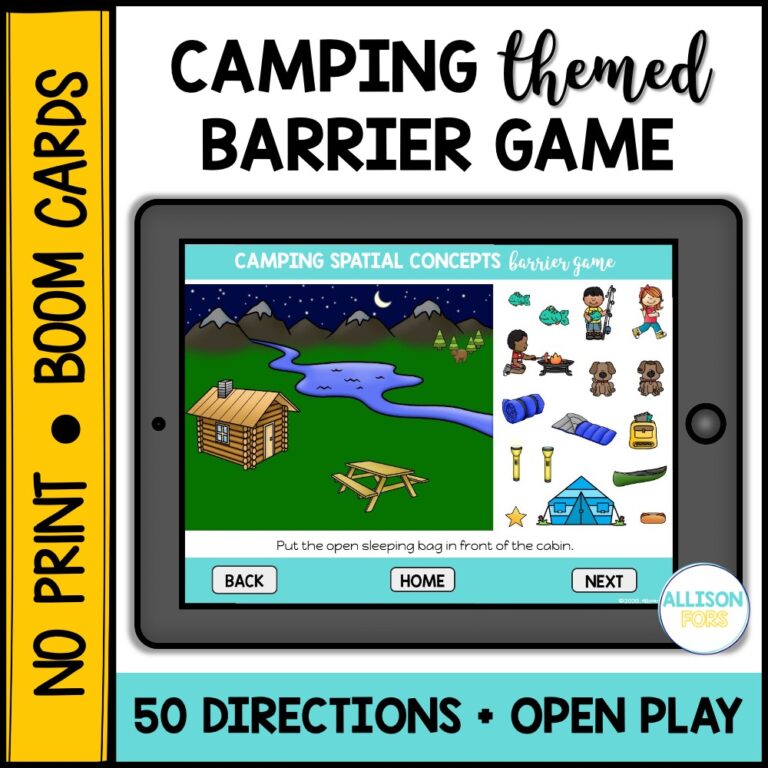 Camping Barrier Game BOOM Cards™️ Speech Therapy - Speaking and ...