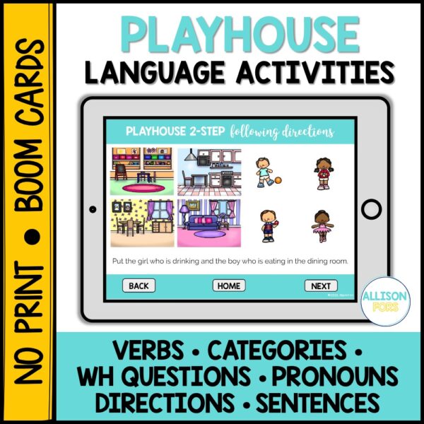 Playhouse Language Activities BOOM Cards™️ Speech Therapy | Allison ...