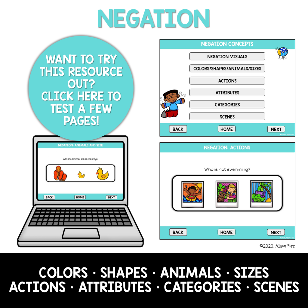 Negation Concepts Speech Therapy BOOM Cards™️ Digital Activities ...