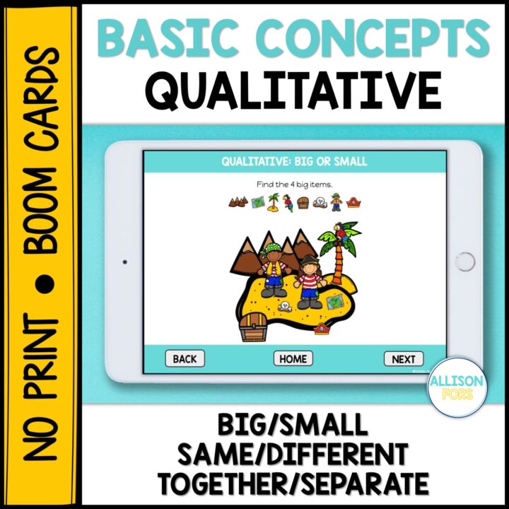 Qualitative Concepts Speech Therapy BOOM Cards™️ Digital Activities | Allison Fors, Inc.