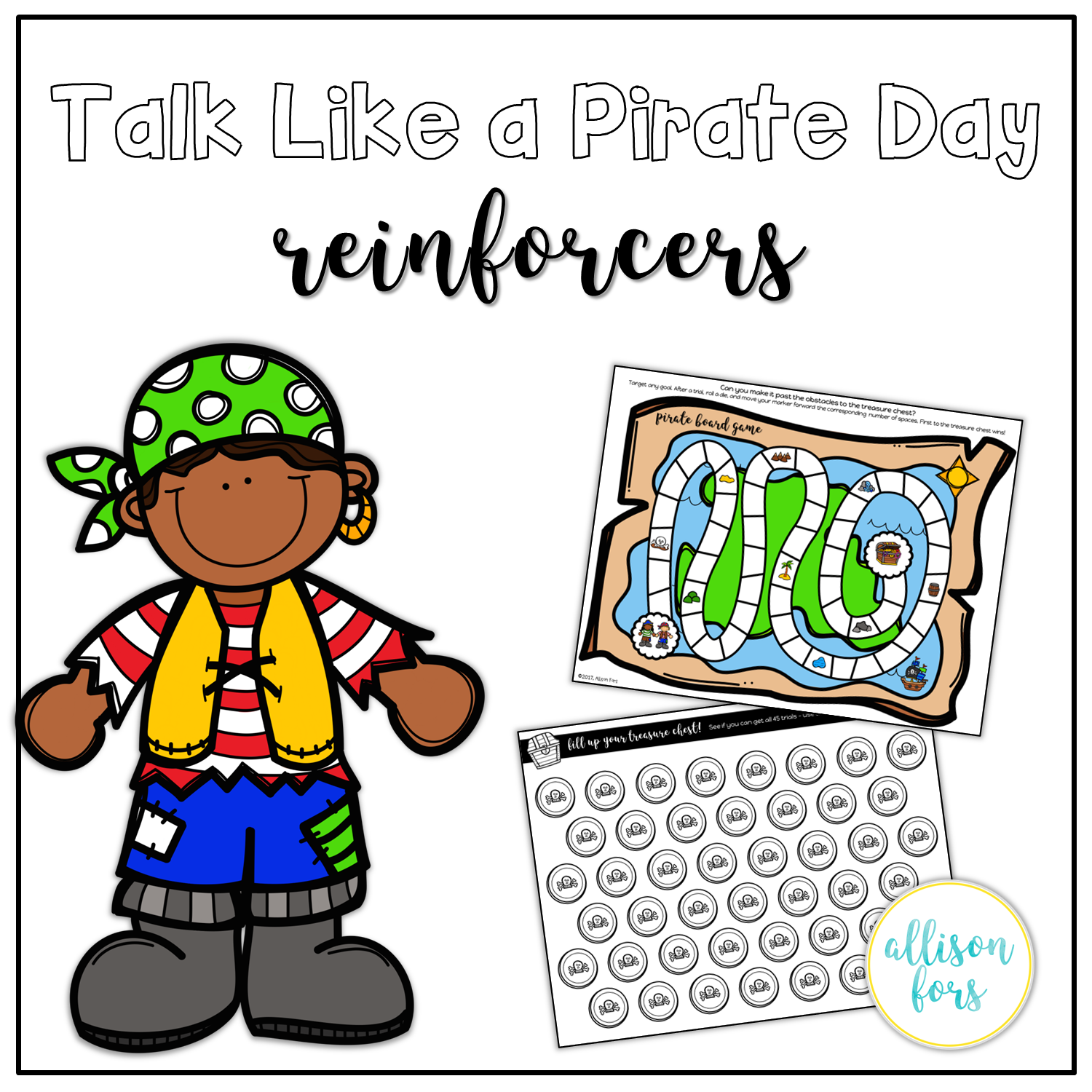 Talk Like a Pirate Day Reinforcers Speech Therapy | Allison Fors