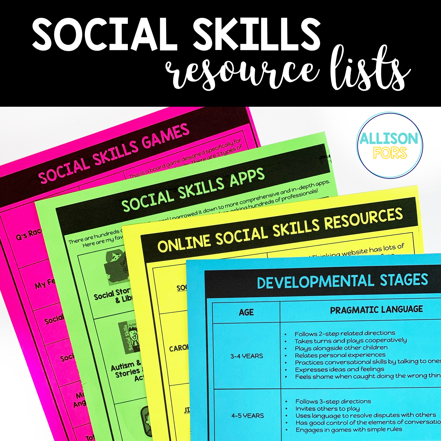 Social Skills Ideas and Activities for Speech Therapy