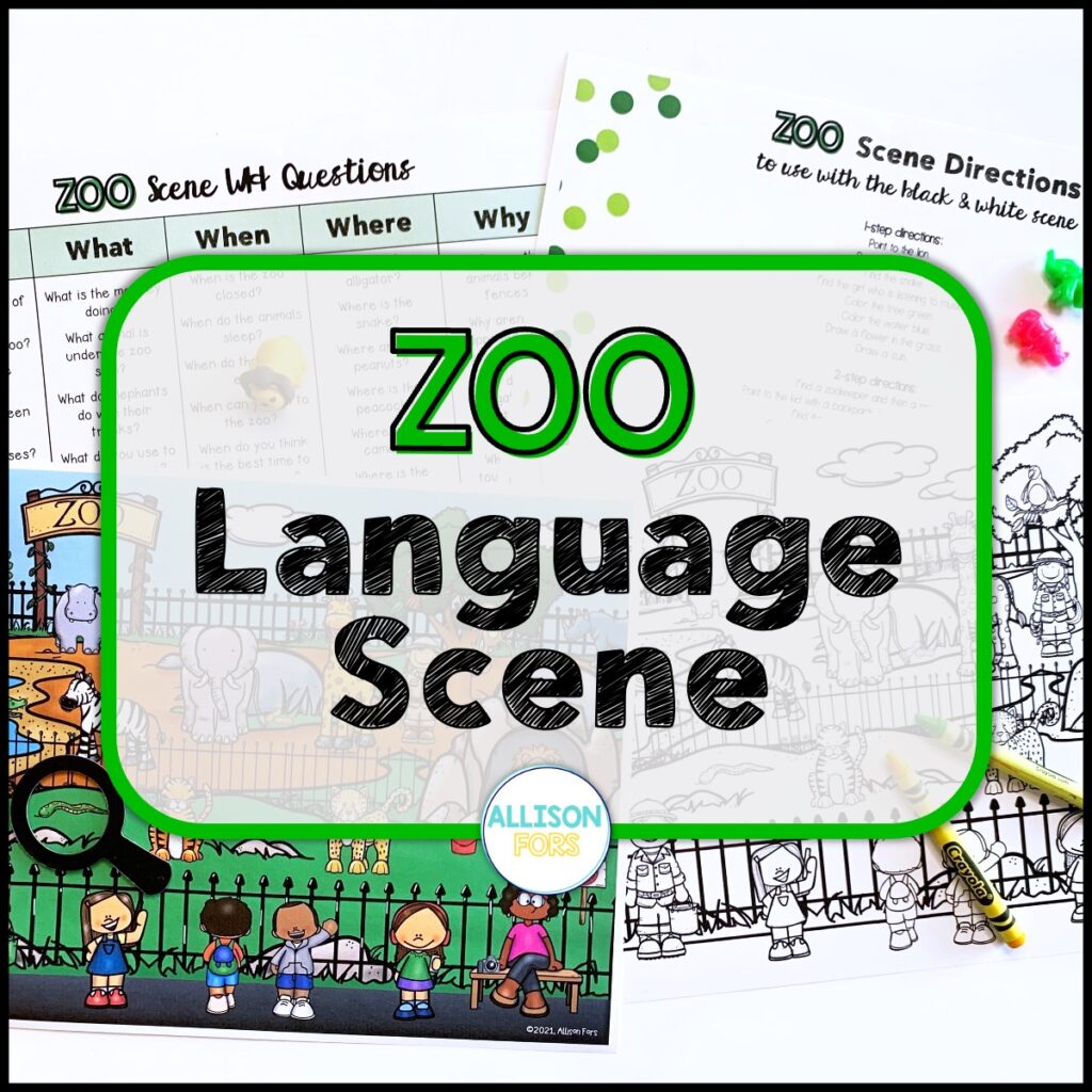 Zoo Picture Scene for Speech Therapy - Language Scene | Allison Fors, Inc.