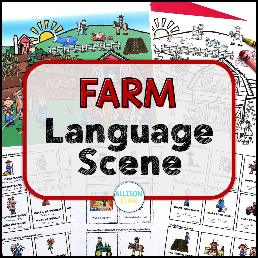 Farm Picture Scene for Speech Therapy - Language Scene | Allison Fors, Inc.
