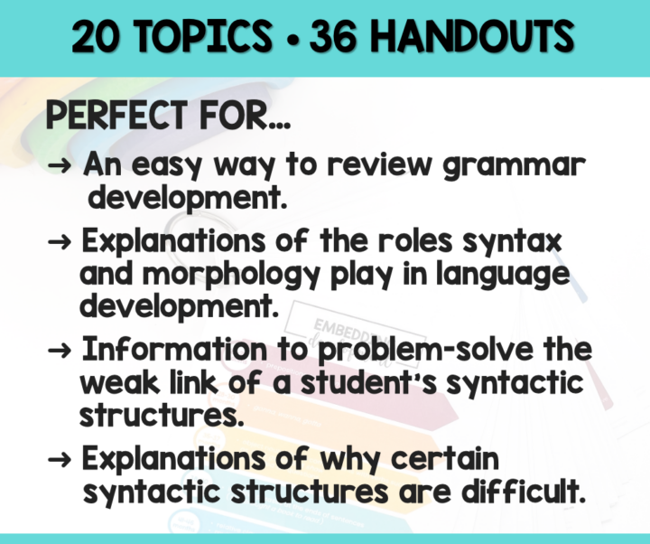 Grammar Development Handouts and Charts | Allison Fors