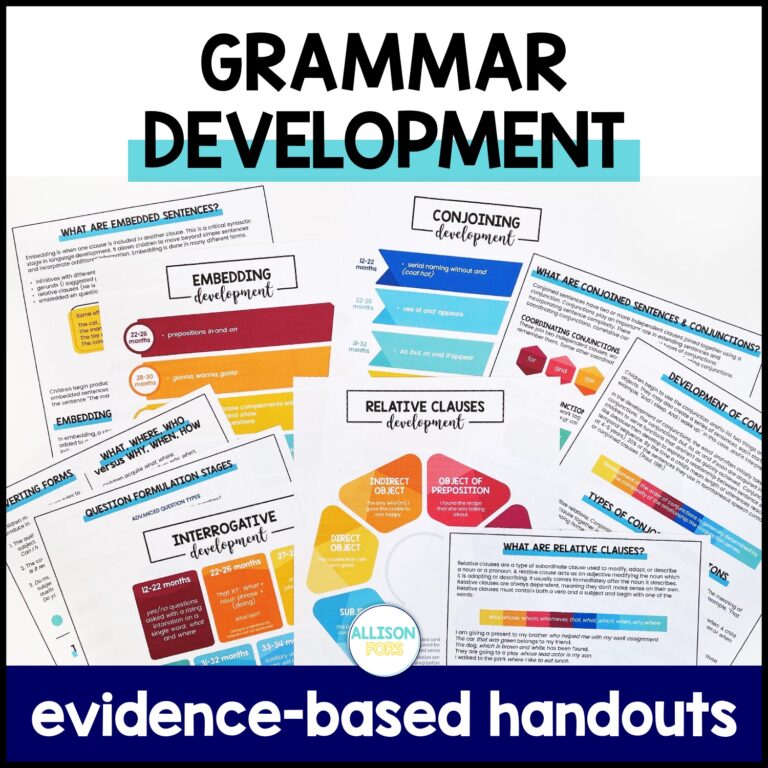 Grammar Development Handouts and Charts | Allison Fors