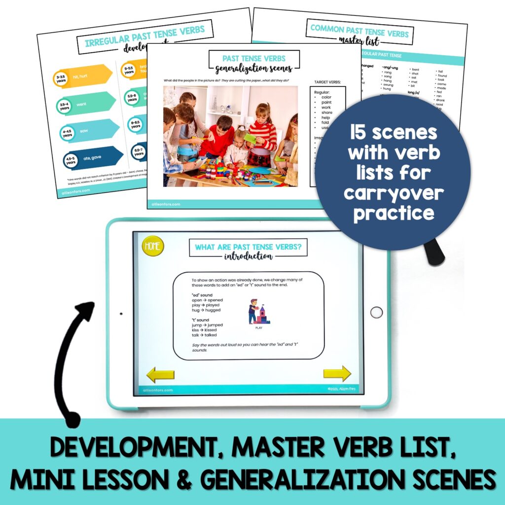 Past Tense Verbs Unit | Speech Therapy Printable and Digital