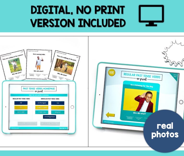 Past Tense Verbs Unit | Speech Therapy Printable and Digital
