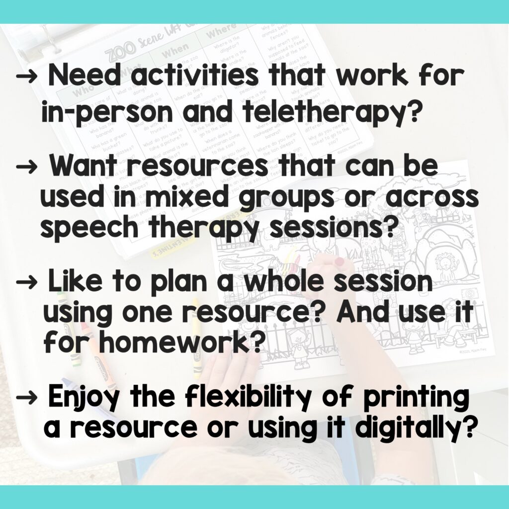 Picture Scenes for Speech Therapy - Language Scenes Bundle | Allison ...