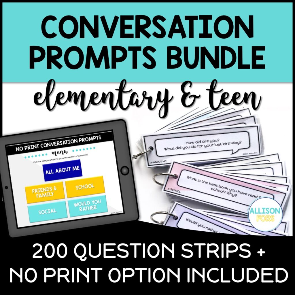 Conversation Starters BUNDLE Speech Therapy Printable and Digital Ice ...