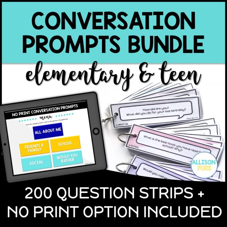 Conversation Starters BUNDLE Speech Therapy Printable and Digital Ice ...