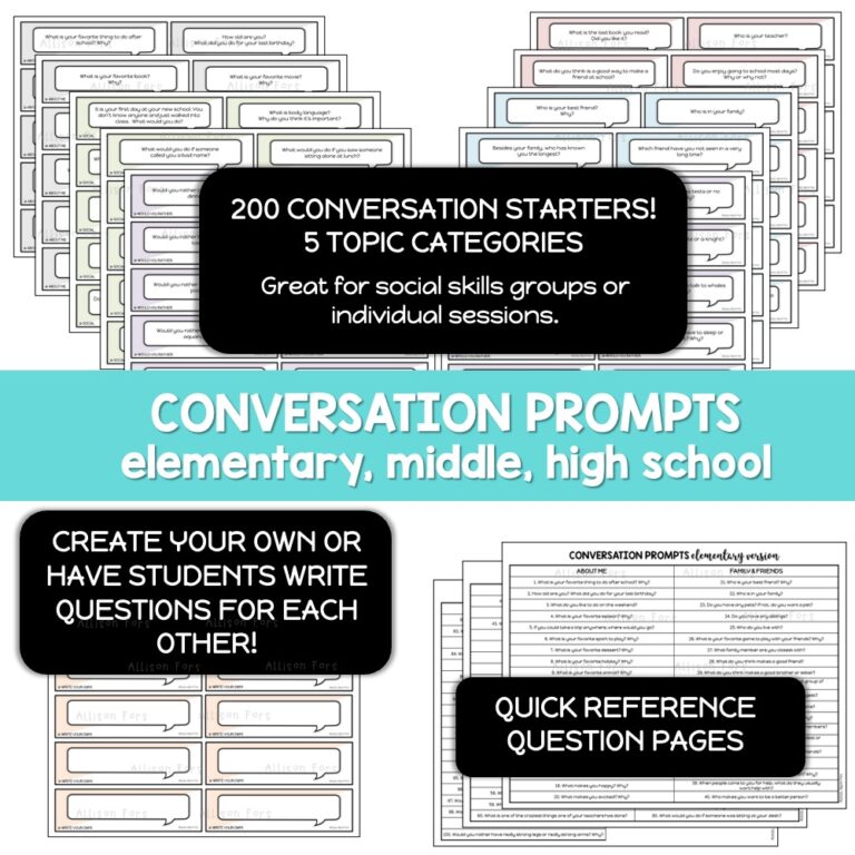 Conversation Starters BUNDLE Speech Therapy Printable and Digital Ice ...