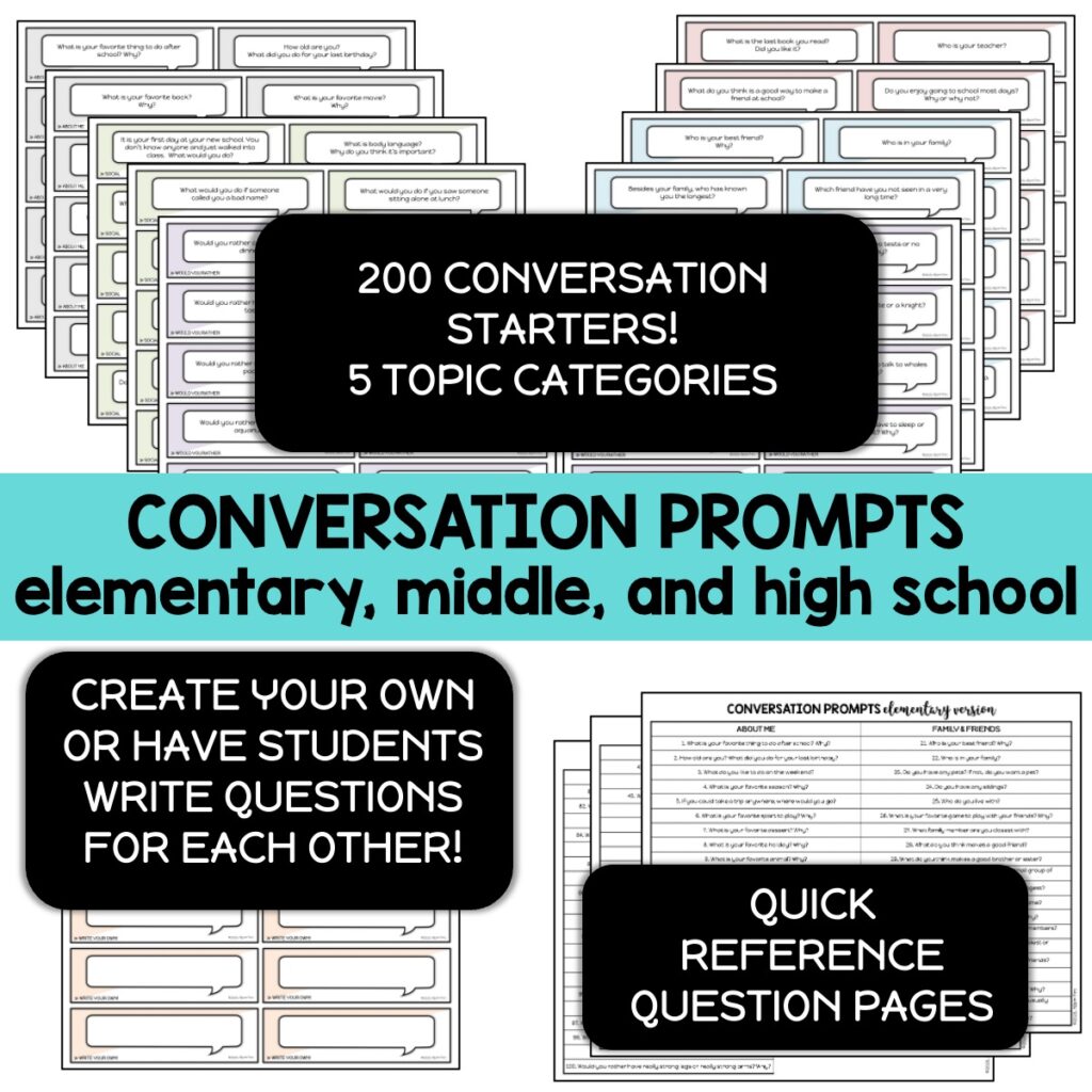 Conversation Starters BUNDLE Speech Therapy Printable and Digital Ice ...