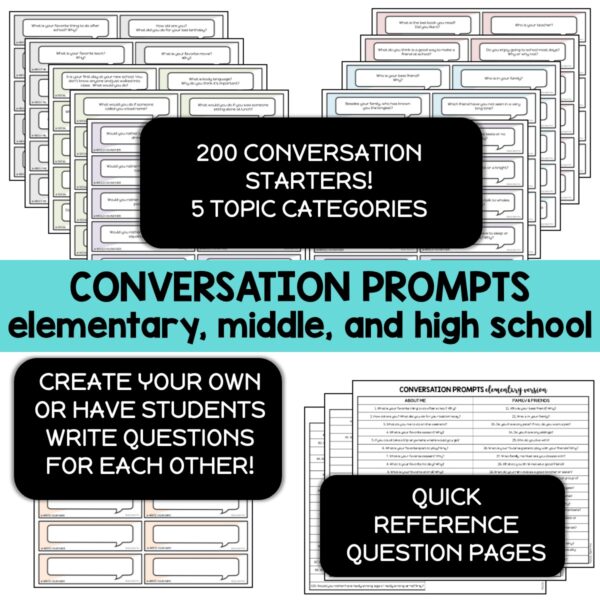 Conversation Starters BUNDLE Speech Therapy Printable and Digital Ice ...
