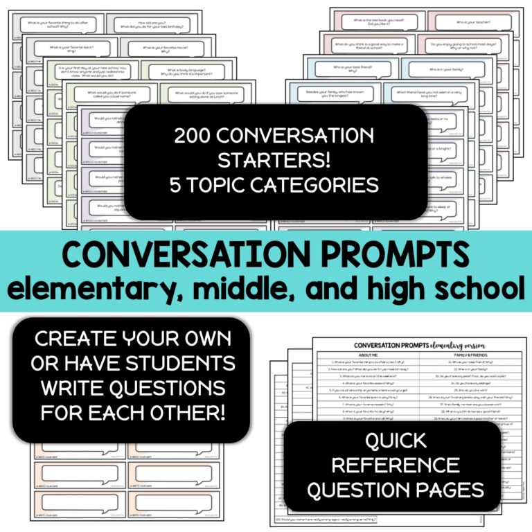 Conversation Starters BUNDLE Speech Therapy Printable and Digital Ice ...