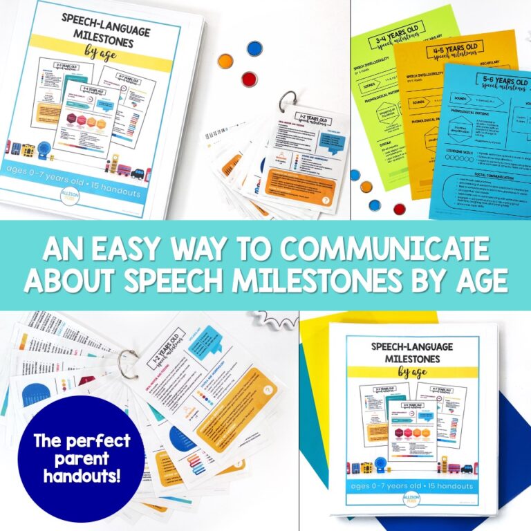Speech-Language Milestones by Age - Parent Handouts | Allison Fors, Inc.