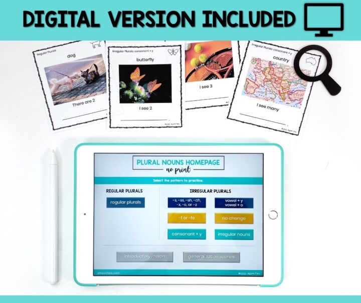 Plurals Unit | Speech Therapy Printable and Digital